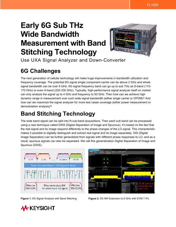 Early 6G Sub THz Wide Bandwidth Measurement with Band Stitching Technology PDF Asset Page | Keysight